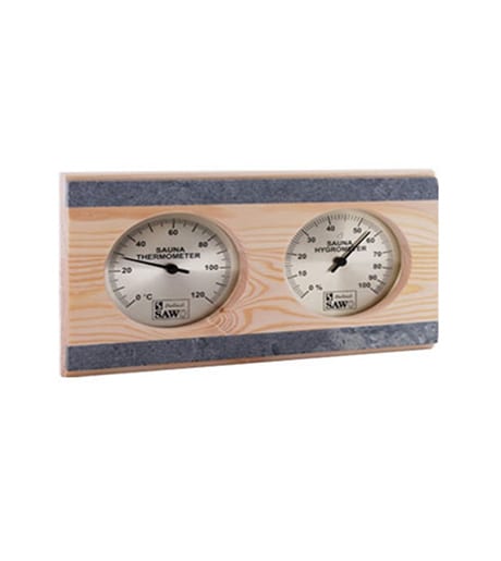 THERMO-HYGROMETER CEDAR/STONE RECTANGLE - Sauna People