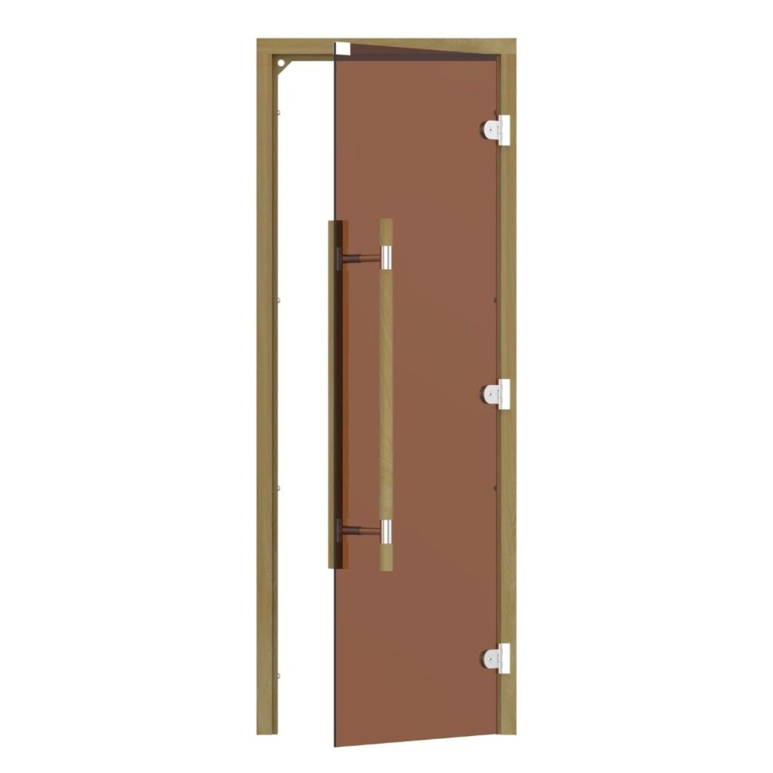SAUNA DOOR CEDAR 3 SIDED FRAME TINTED BRONZE GLASS RIGHT OPENING with ...