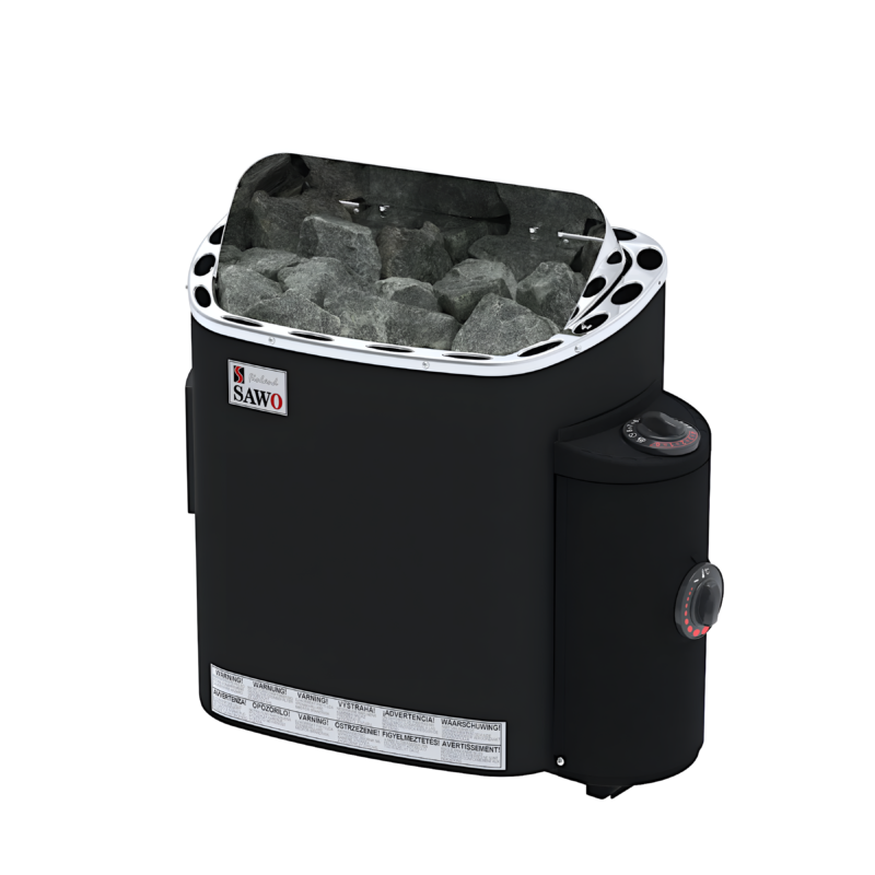 6kW SCANDIA BLACK FIBER COATED SAUNA HEATER with SIDE CONTROLS SAWO ...