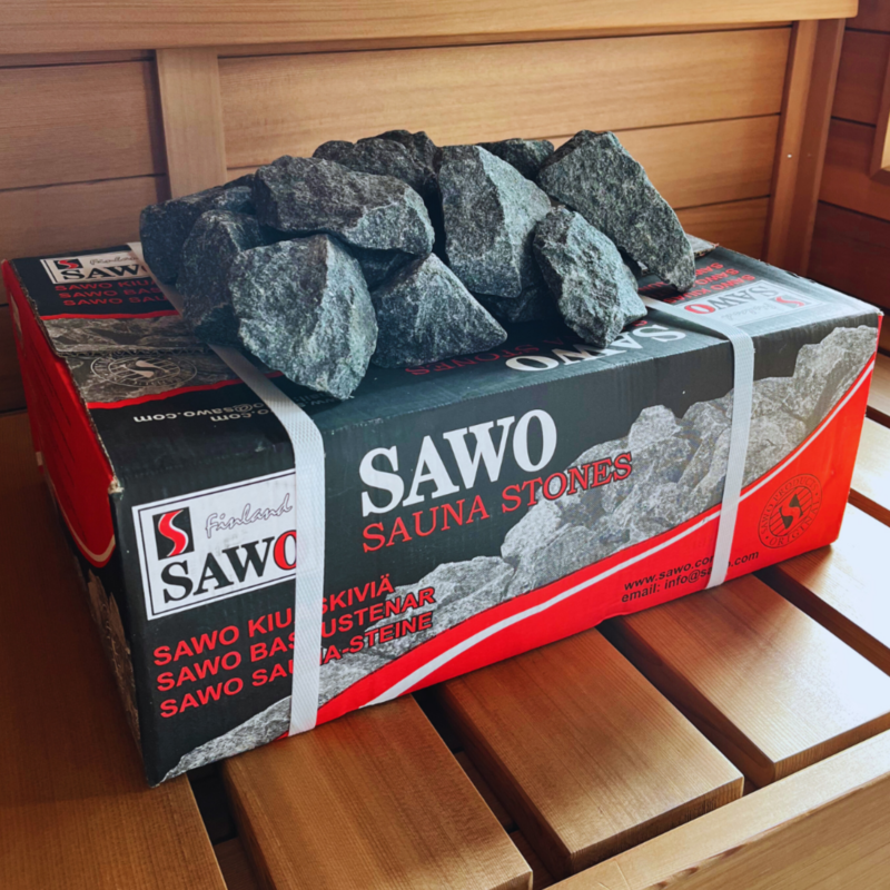 20kg BOX SAUNA STONES GENUINE SAWO - Sauna People