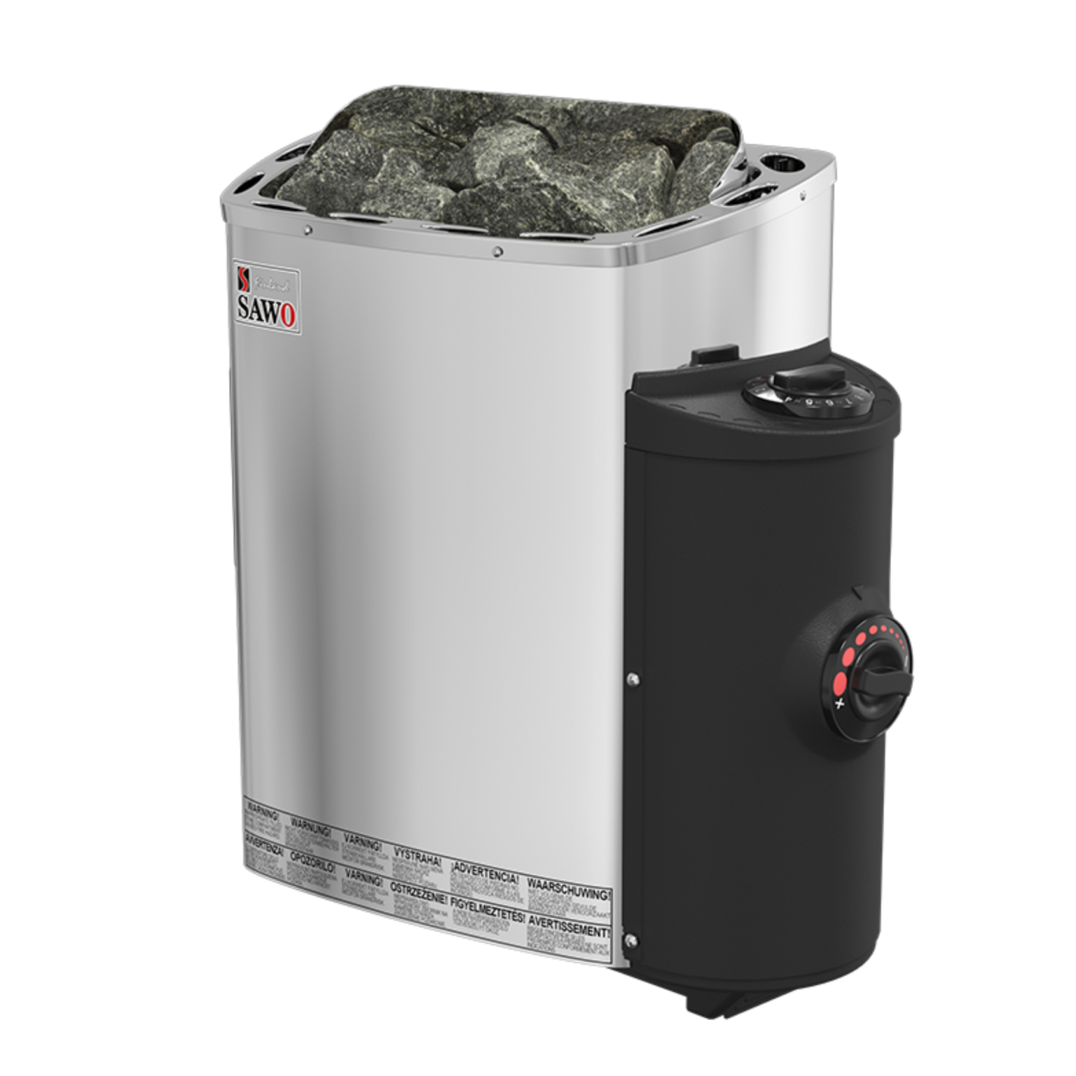3.0kW MINI PREMIUM STAINLESS STEEL SAUNA HEATER with SIDE CONTROLS SAWO ...